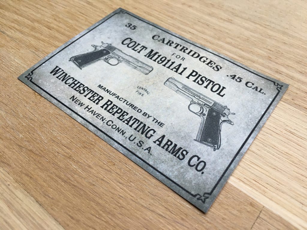 Sticker 35 cartridges Colt M1911A1 .45 Automatic Colt Pistol US Army ...
