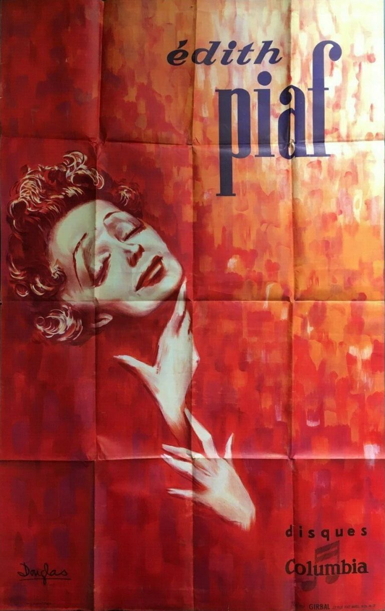 Edith Piaf Affiche ancienne Vintage poster Paris France Columbia ...