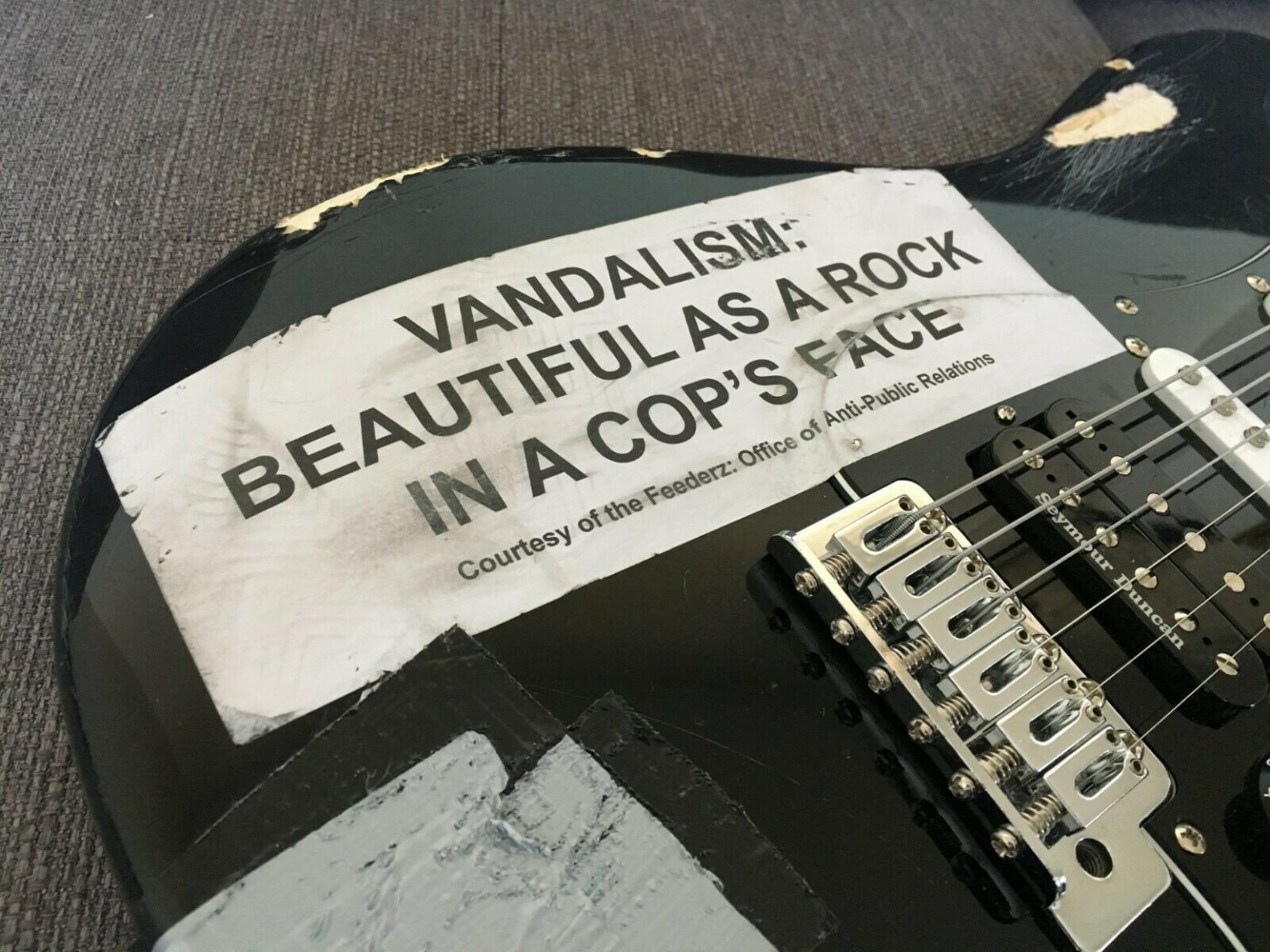 *Kurt Cobain VANDALISM guitar Sticker Beautiful as a rock in a cop's ...