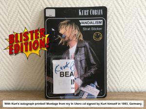 Kurt Cobain VANDALISM Sticker Beautiful as a rock in a cop's face ...