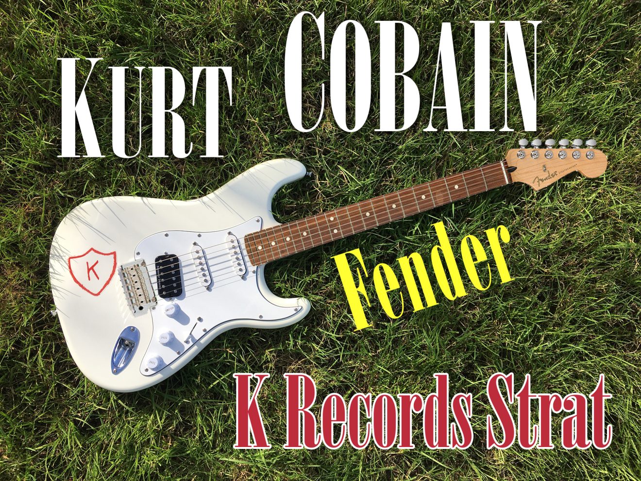 7.2/ Kurt Cobain K Records Strat guitar NIRVANA live 1990 Red or Black ...