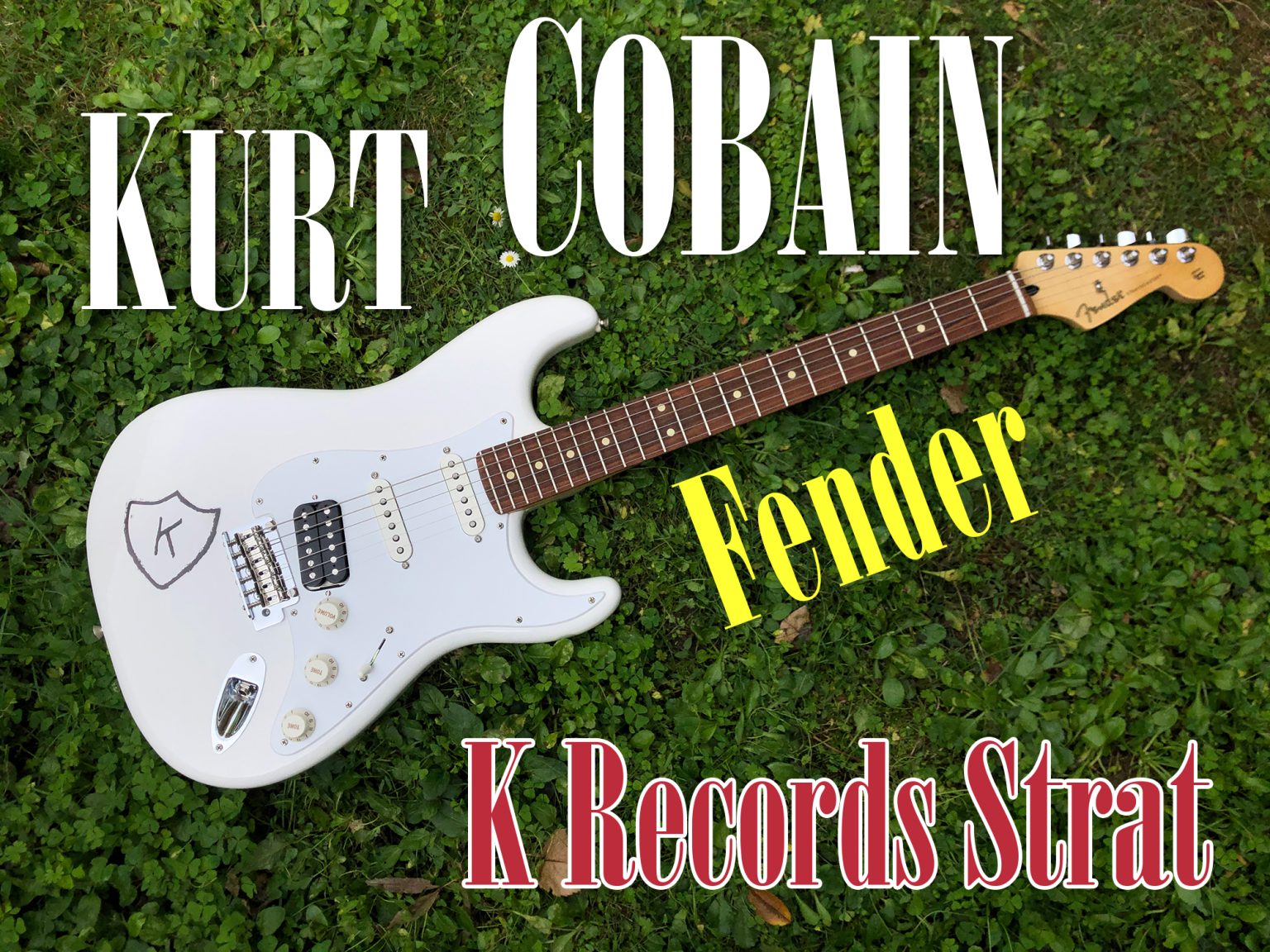 7.2/ Kurt Cobain K Records Strat guitar NIRVANA live 1990 Red or Black ...