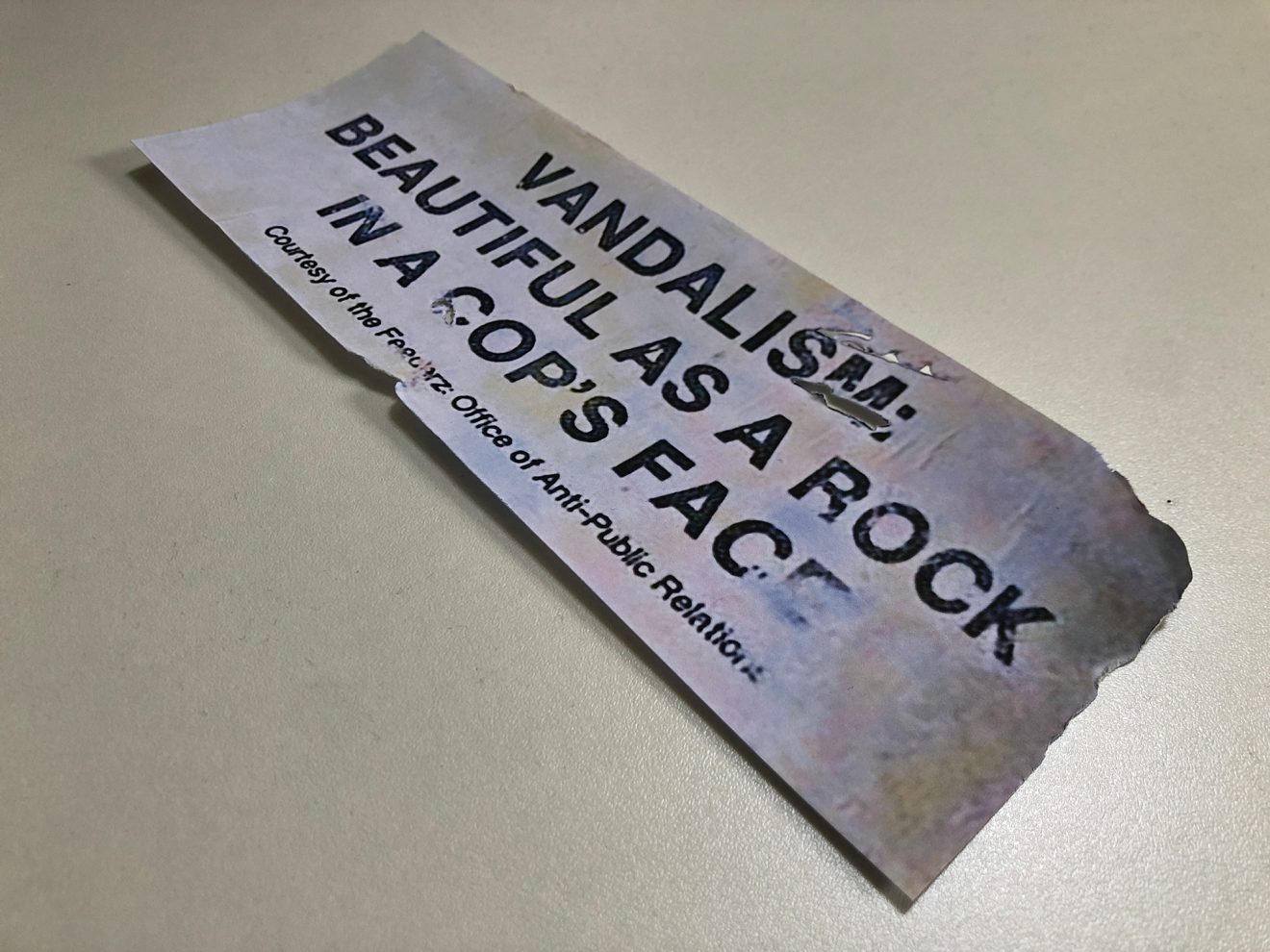 Kurt Cobain VANDALISM guitar Sticker Beautiful as a rock in a cop's ...