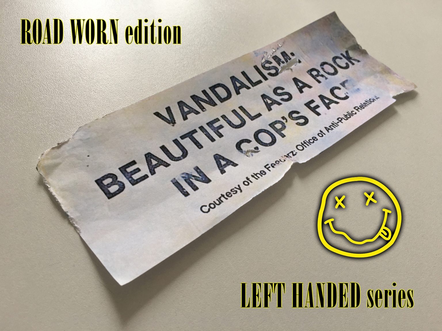 Kurt Cobain VANDALISM guitar Sticker Beautiful as a rock in a cop's ...