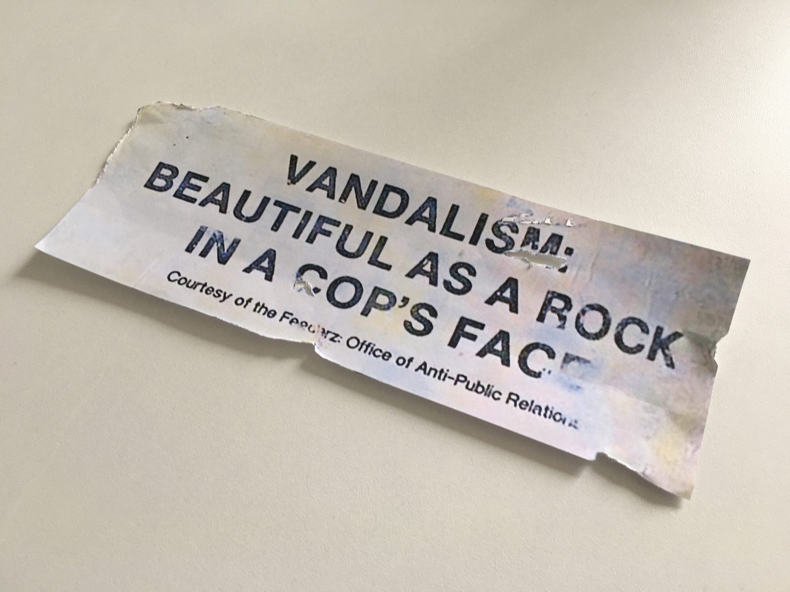 Kurt Cobain VANDALISM guitar Sticker Beautiful as a rock in a cop's ...