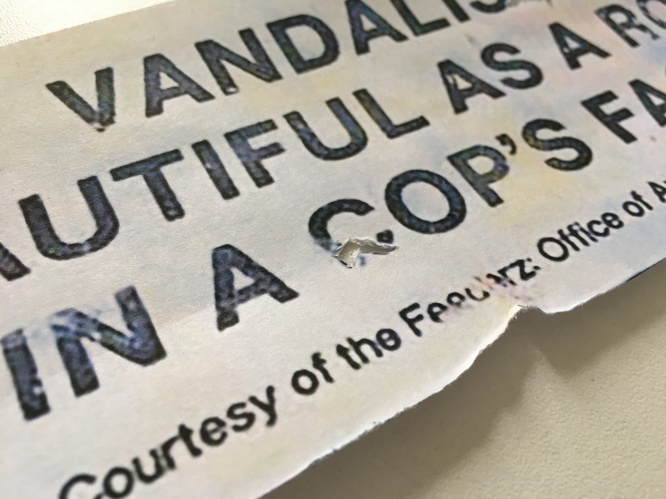 Kurt Cobain VANDALISM guitar Sticker Beautiful as a rock in a cop's ...