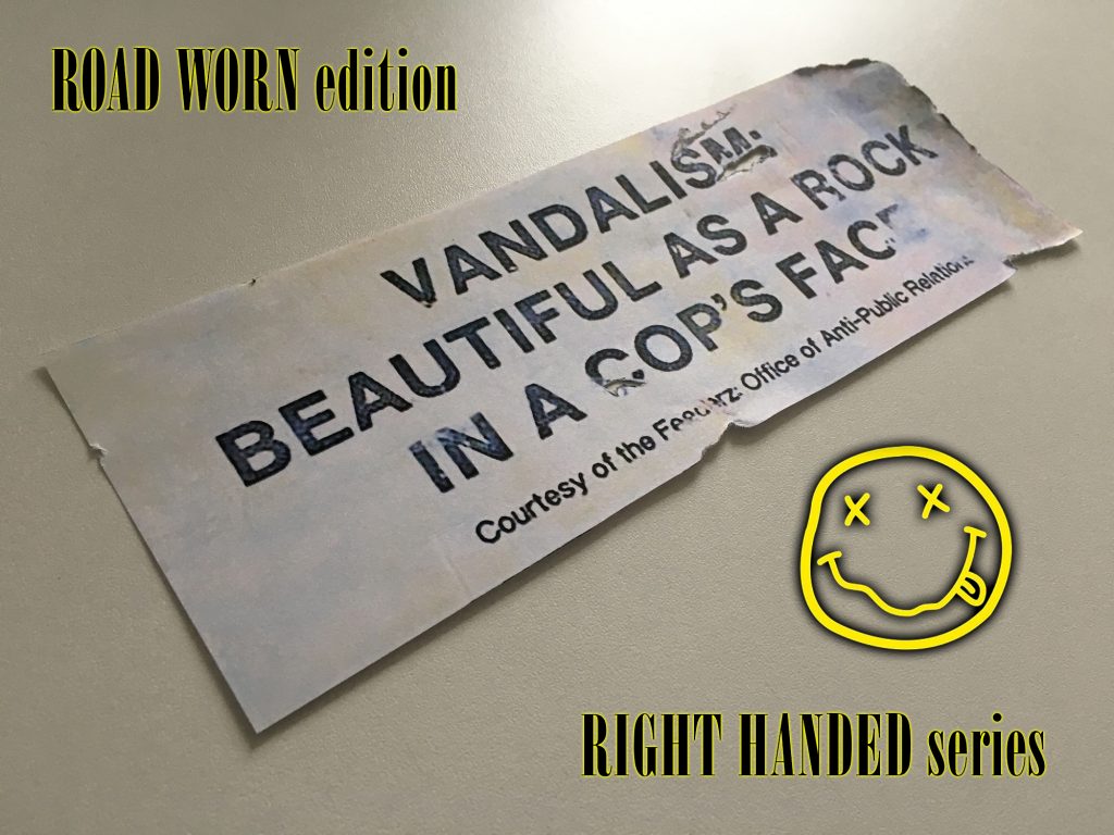 Kurt Cobain VANDALISM guitar Sticker Beautiful as a rock in a cop's ...