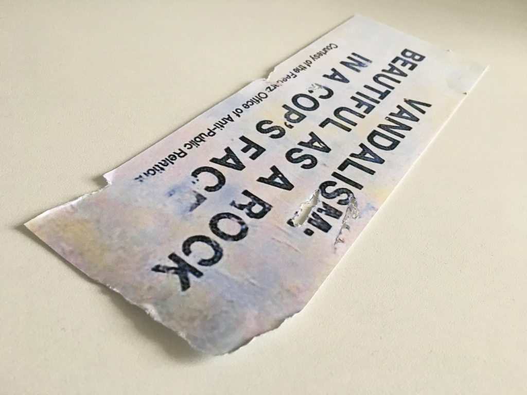 Kurt Cobain VANDALISM guitar Sticker Beautiful as a rock in a cop's ...