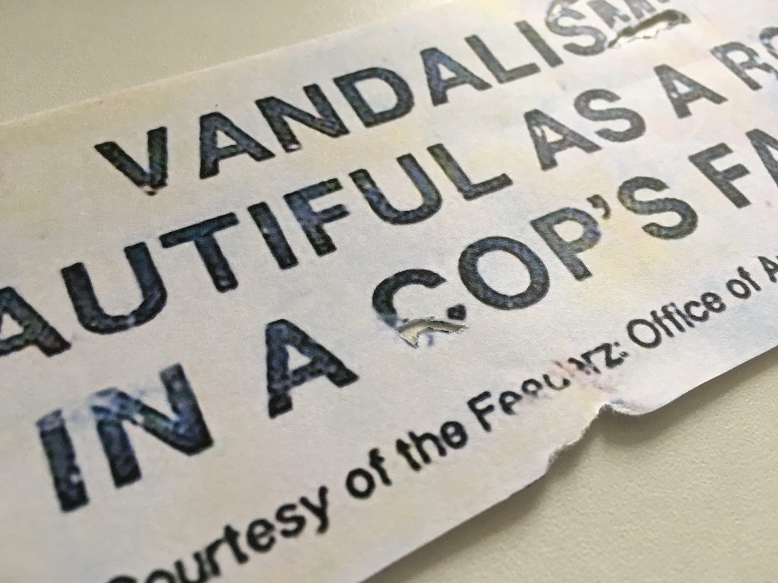 Kurt Cobain VANDALISM guitar Sticker Beautiful as a rock in a cop's ...