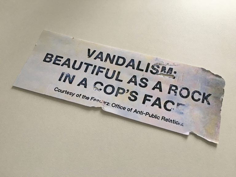 Kurt Cobain VANDALISM guitar Sticker Beautiful as a rock in a cop's ...