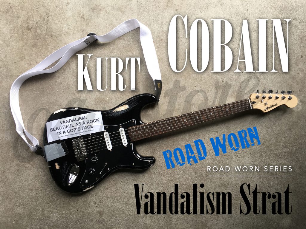 Kurt Cobain Vandalism Strat FERNANDES headstock sticker Nirvana Guitar ...