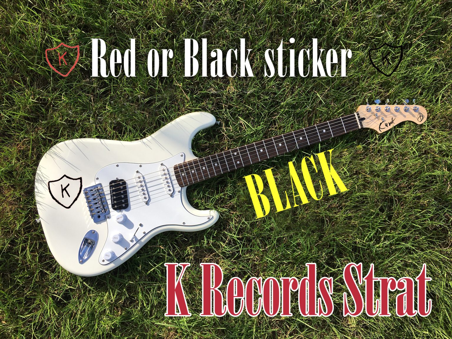 7.1/ Kurt Cobain K Records Strat guitar NIRVANA live 1990 Red or Black ...