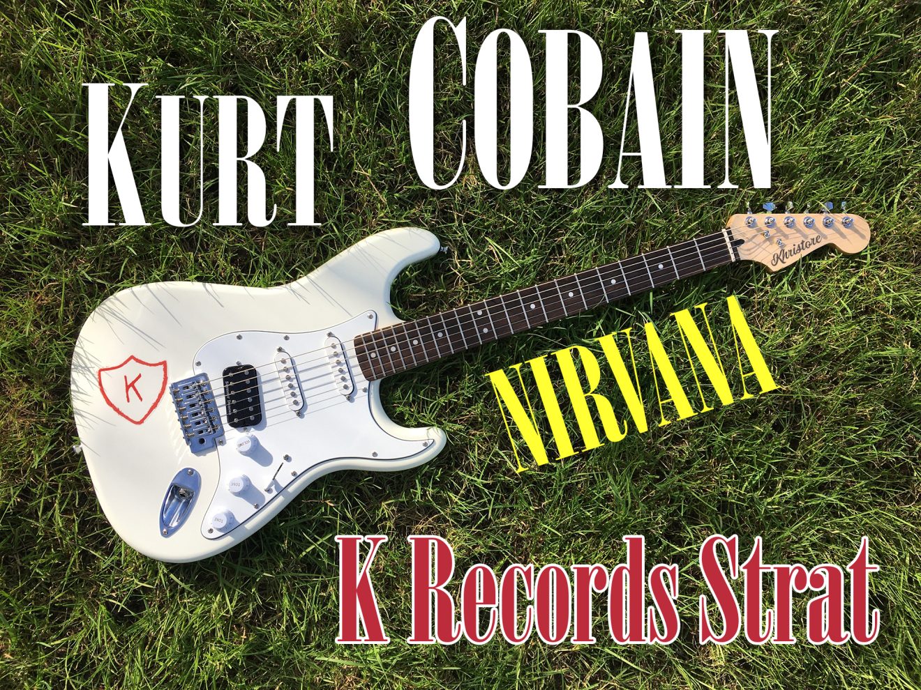 Kurt Cobain K Records STICKER Strat NIRVANA Stratocaster guitar Grunge ...