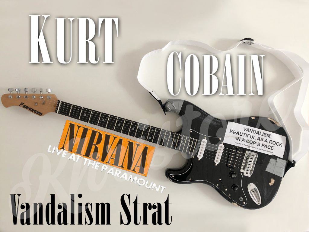 1.2/ Kurt Cobain Vandalism Strat Left Handed NIRVANA Guitar Live at the ...