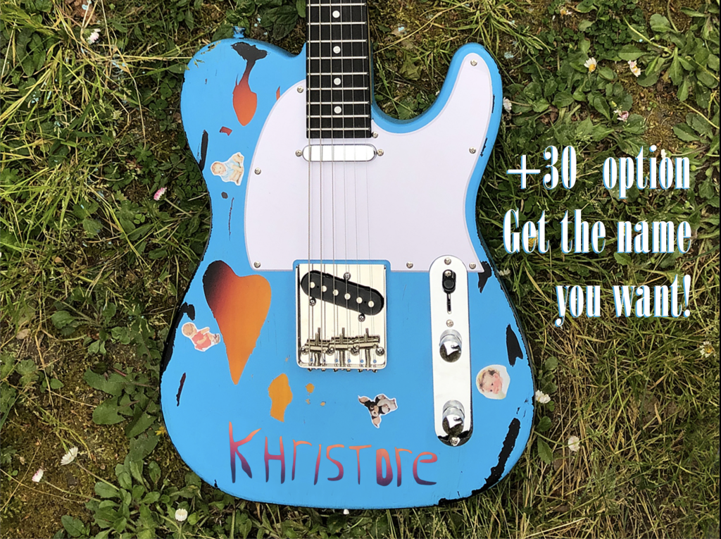 4/ Kurt Cobain Courtney Telecaster Sunburst Blue Nirvana live at Horden ...