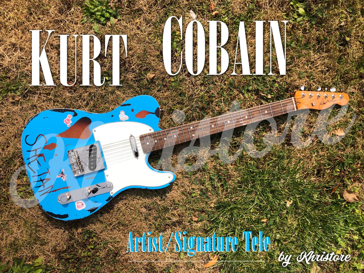 9.4/ Kurt Cobain Artist/Signature Telecaster Sunburst Blue Nirvana ...